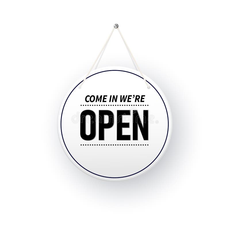 Closed and Open White Signboards Hanged . Rectangular Shape Clipboard ...