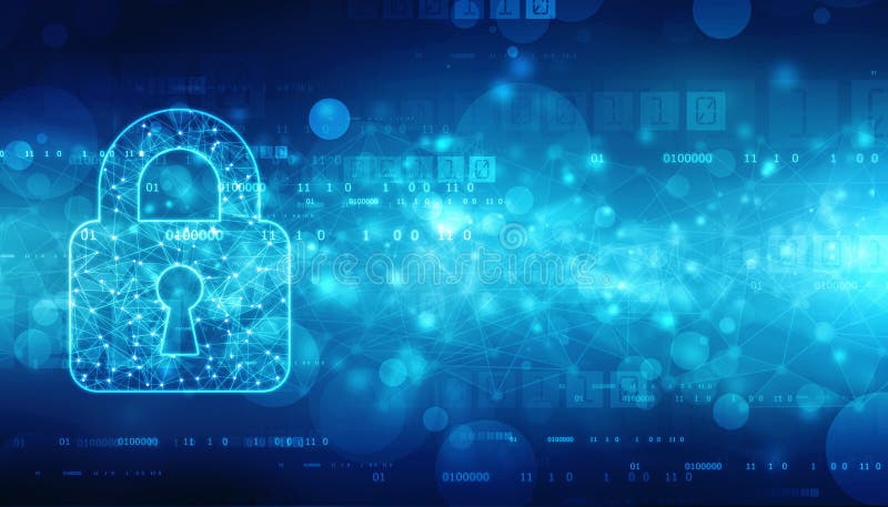 Closed Padlock on Digital Background, Cyber Security and Internet ...