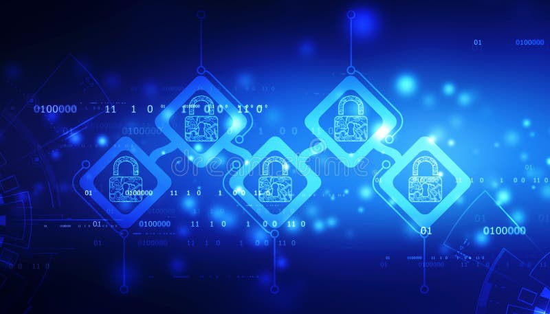 Closed Padlock on Digital Background, Technology Security Concept ...