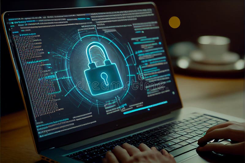 Closed Padlock on Digital. Cyber Security, Information Privacy and Data ...