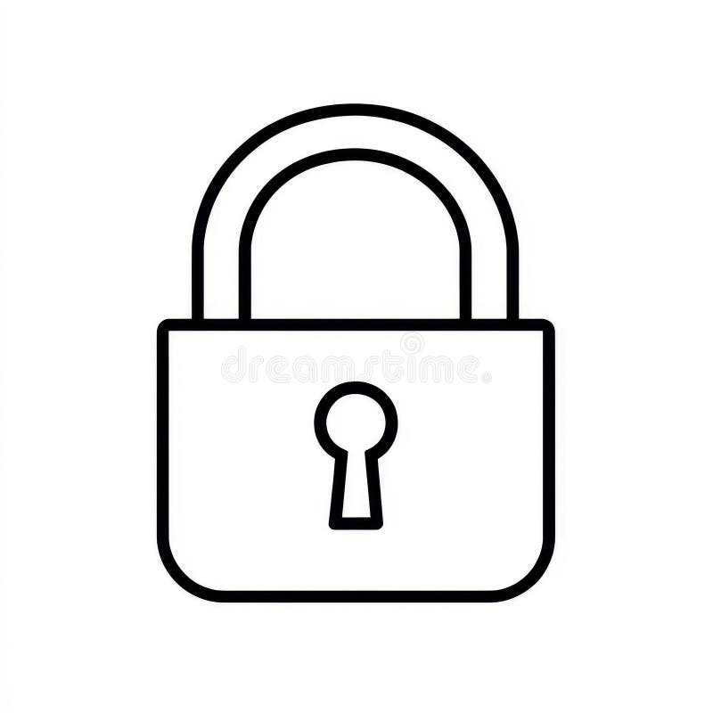A Closed Padlock Icon in Minimalist Style, Signifying Protection of ...