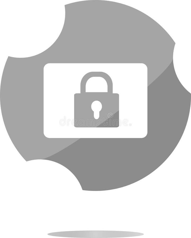 Closed Padlock Icon Web Sign Isolated on White Stock Illustration ...
