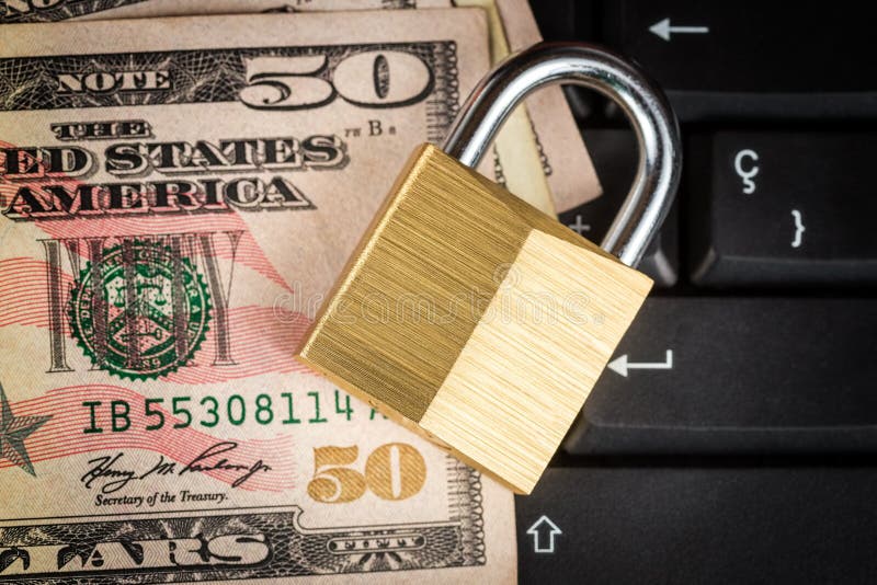 Closed Padlock ,keyboard and Money - Data Security Stock Image - Image ...