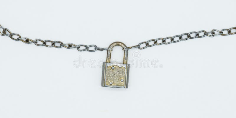Closed Padlock with Metal Link Chain Stock Photo - Image of padlock ...