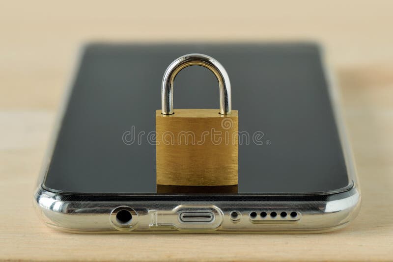 Padlock on a Smartphone, Security Concept Stock Photo - Image of ...