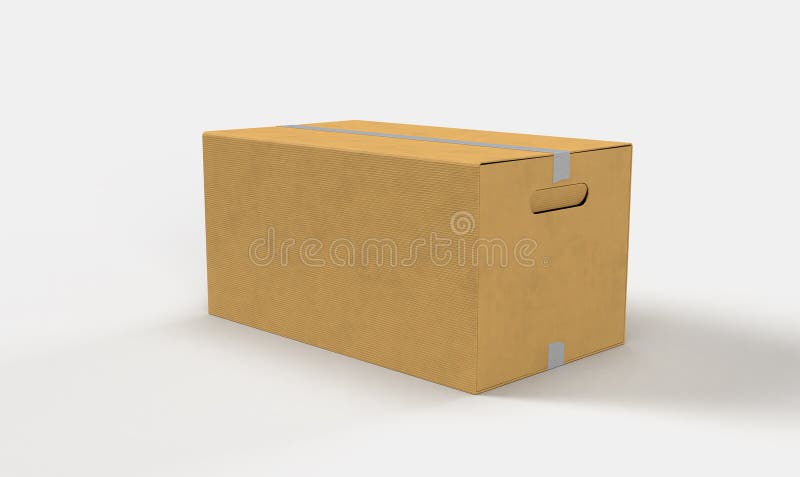 Closed Paper Box with Ribbon on White Backdrop, Right Side View Stock ...