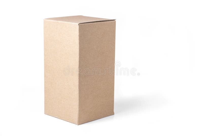 Closed Paper Box on the White Background. Stock Image - Image of ...