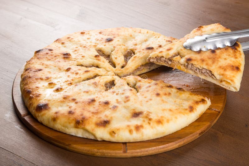 Closed Pie with Meat Stuffing Baked in the Oven Stock Image - Image of ...