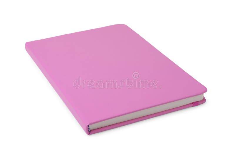 Closed Pink Office Notebook Isolated on White Stock Image - Image of ...
