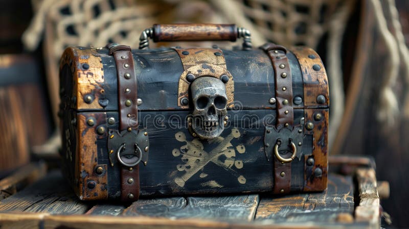 Closed pirate chest stock photo. Image of wood, white - 329063876