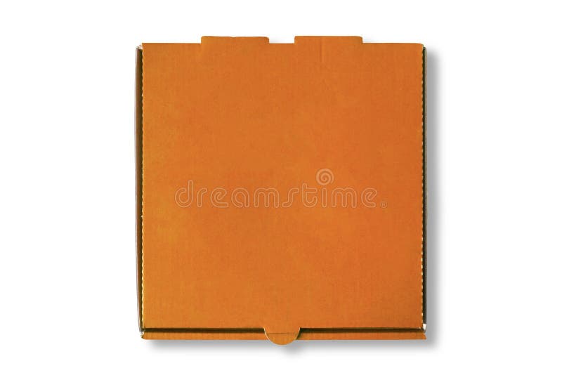 Closed Pizza Box Top View Isolated on White Background Stock Photo ...
