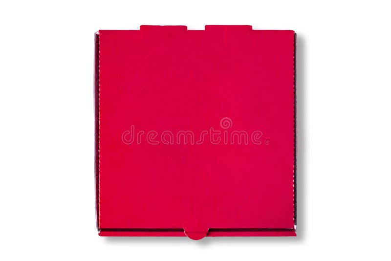 Closed Pizza Box Top View on White Stock Photo - Image of container ...