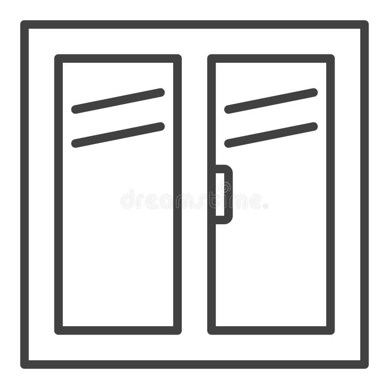 Closed Plastic Portal Vector Window Linear Icon or Symbol Stock Vector - Illustration of ...