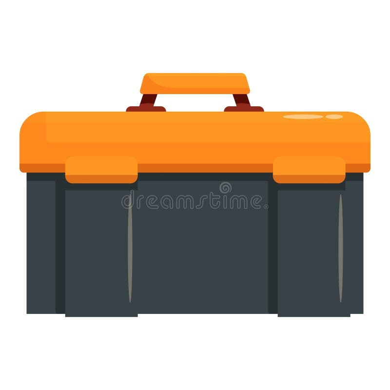 Closed Plastic Toolbox is Waiting for Hard Work in Garage Stock ...