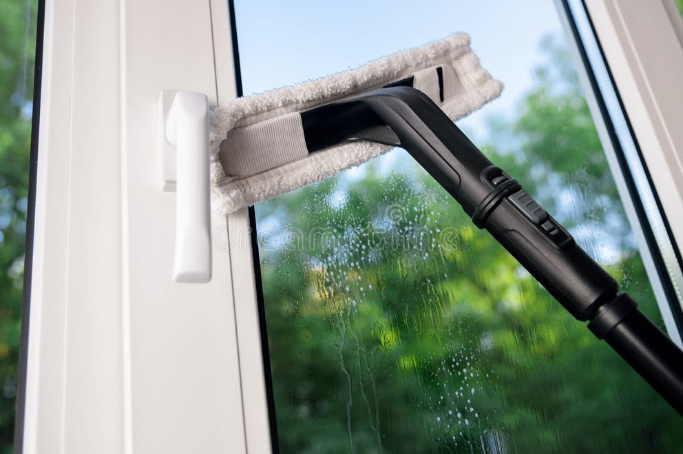 Plastic Vinyl Window with Squeegee Stock Image - Image of lock, handle ...