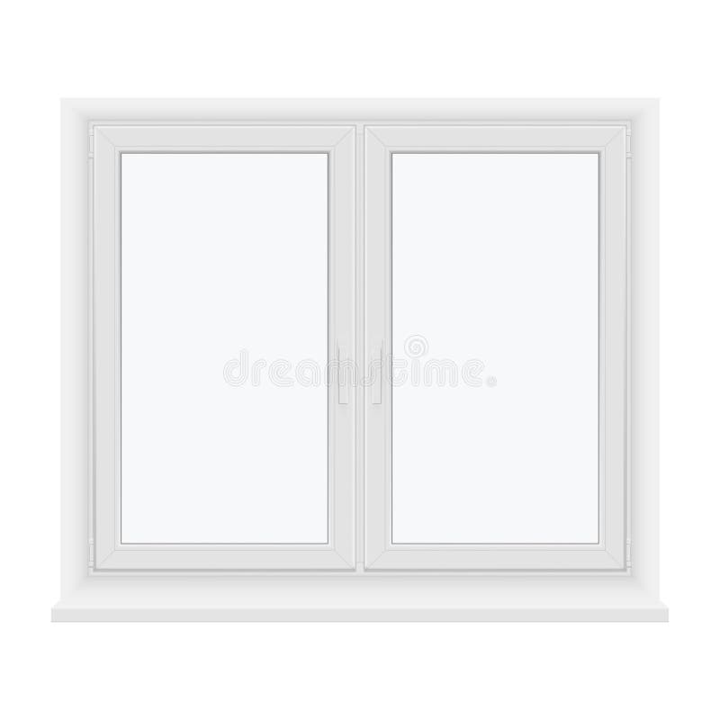 Closed Plastic Window with Two Handles Front View Realistic Vector ...
