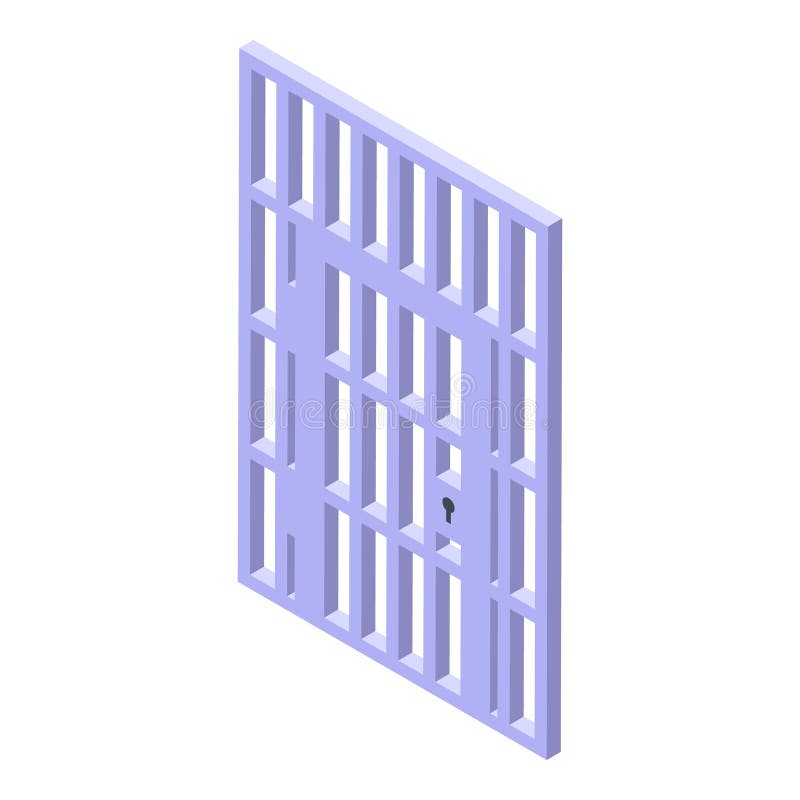 Closed Prison Bars with Keyhole Isometric 3d Icon Stock Illustration ...