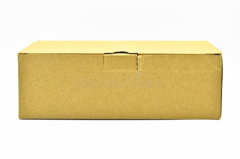Closed Rectangular Cardboard Box with Corrugated Cardboard Lid, on Oak ...