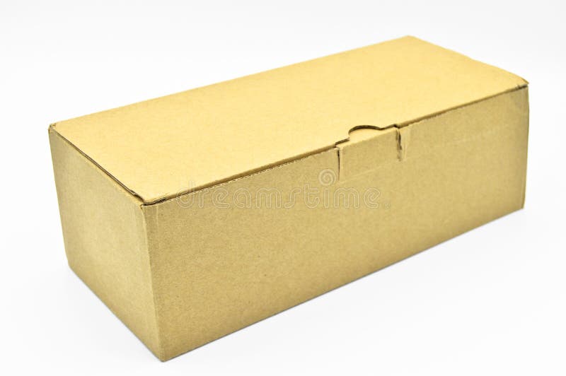 Closed Rectangular Cardboard Box with Corrugated Cardboard Lid Isolated ...