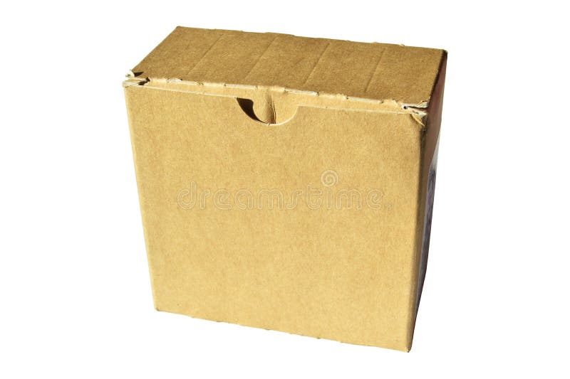 Closed Rectangular Cardboard Box with Corrugated Cardboard Lid, on Oak ...
