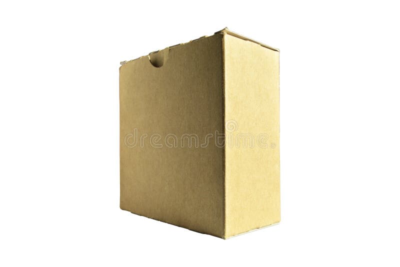 Closed Rectangular Cardboard Box with Corrugated Cardboard Lid, on Oak ...