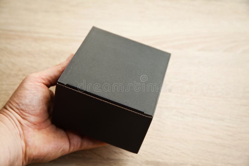 Closed Rectangular Cardboard Box with Corrugated Cardboard Lid and Hand ...