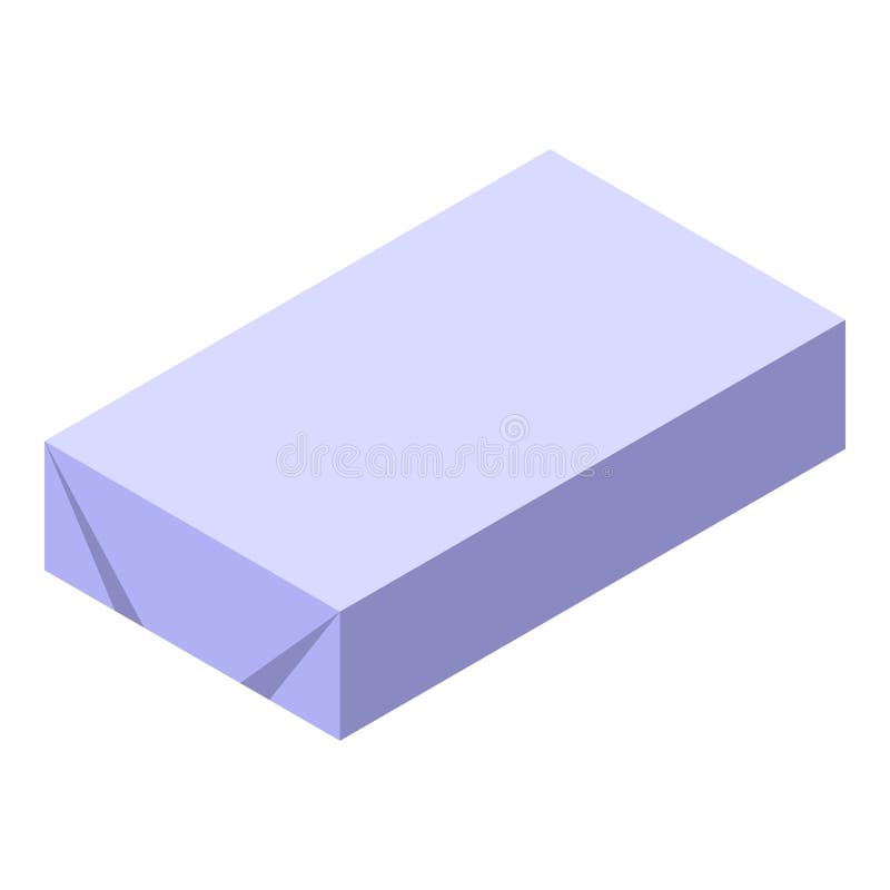 Closed Rectangular Cardboard Box Mockup Lying Isometric View Stock ...