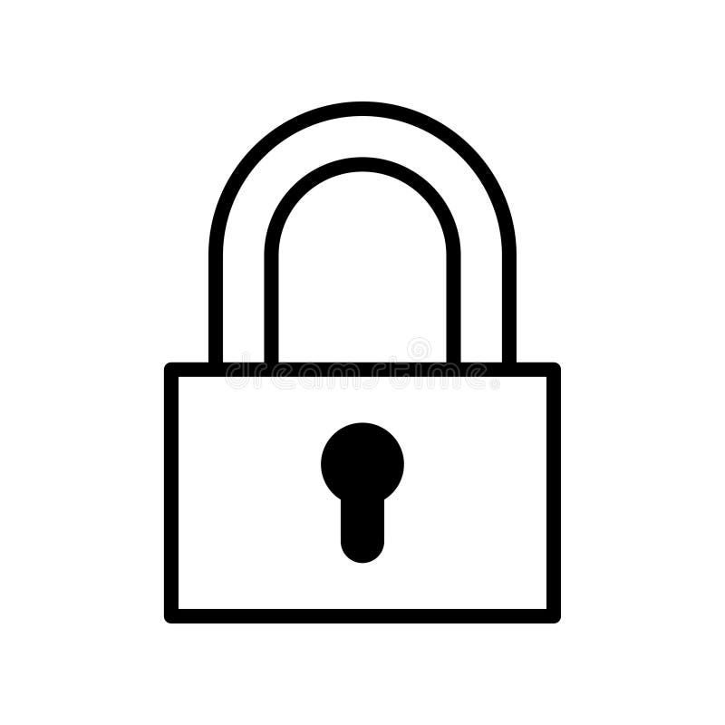 Closed, Rectangular Padlock with a Keyhole and Shackle, Isolated on a ...