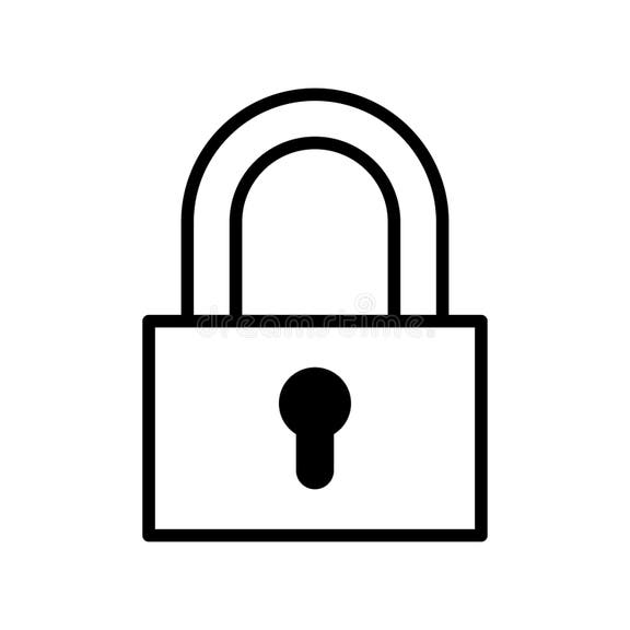 Closed, Rectangular Padlock with a Keyhole and Shackle, Isolated on a ...