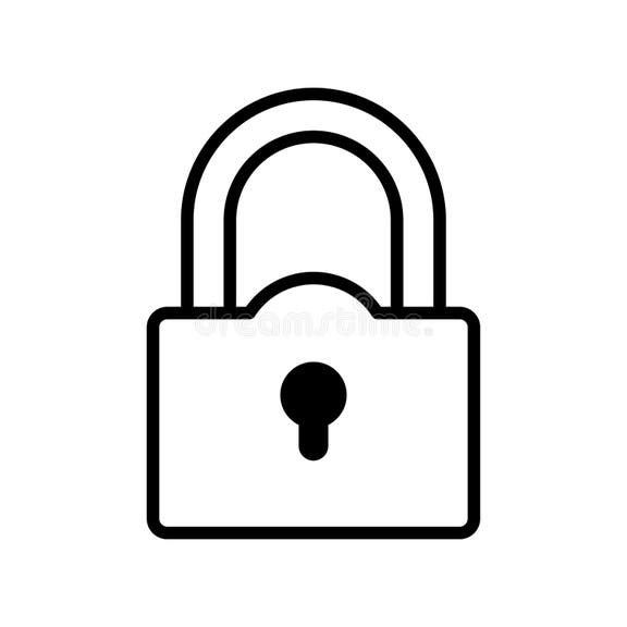 Closed, Rectangular Padlock with a Keyhole and Shackle, Isolated on a ...