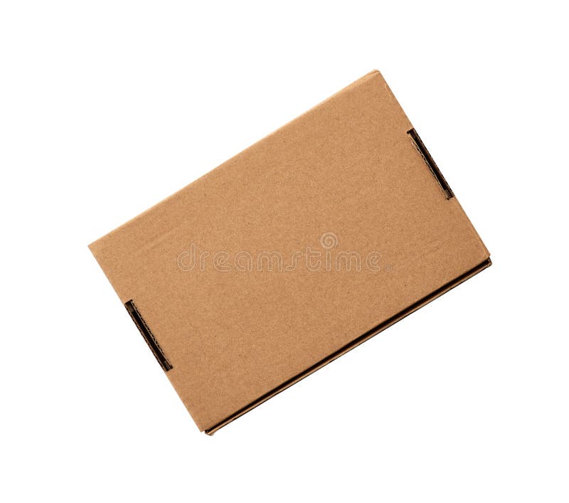 Closed Rectangular Cardboard Box with Corrugated Cardboard Lid, on Oak ...