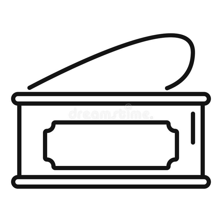 Closed Rectangular Tin Can with Easy Open Lid Icon Outline Style Stock ...
