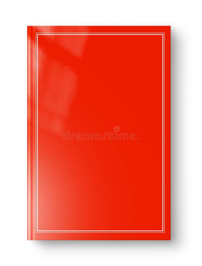 Closed Red Blank Book with Frame Isolated on White Stock Photo - Image ...