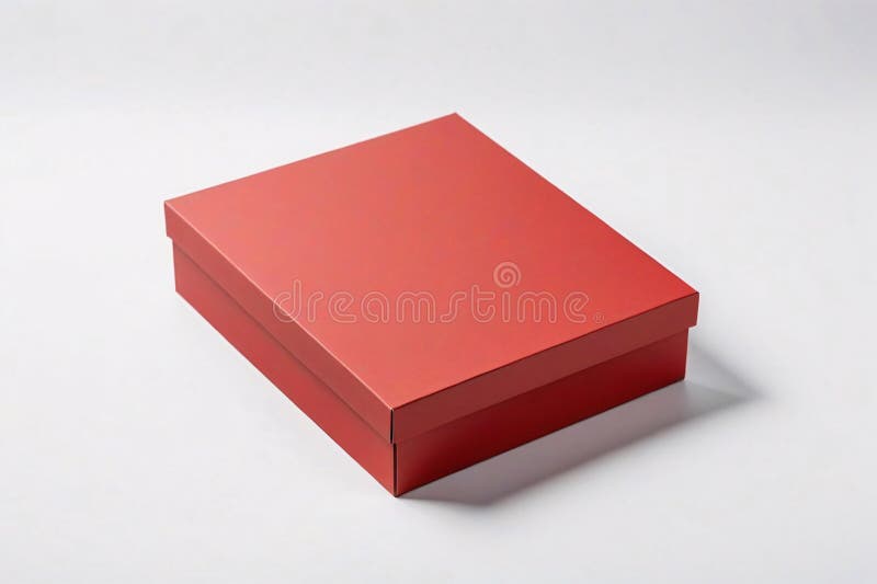 Closed Red Box on White Background Stock Illustration - Illustration of ...