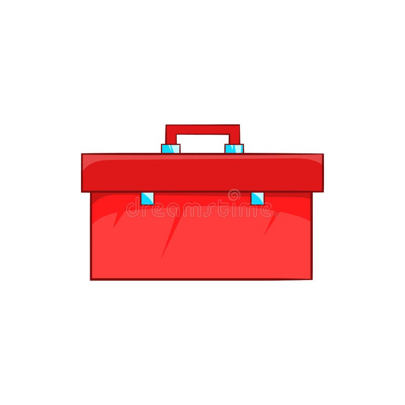 Closed Red Case Icon in Cartoon Style Stock Vector - Illustration of ...