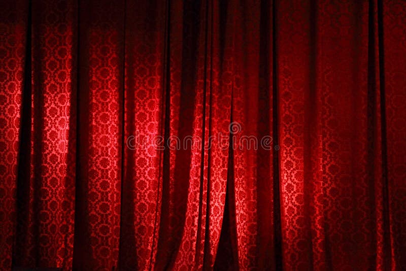 Closed Red Curtain on the Stage of Theater. Stock Image - Image of ...
