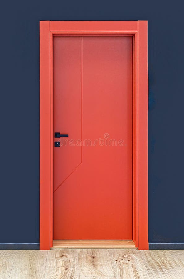 Red door closed inside stock photo. Image of door, exit - 339024294