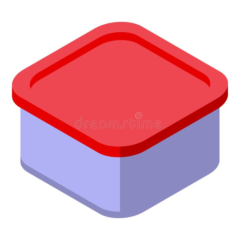 Closed Red Empty Plastic Container Isometric View Stock Illustration ...