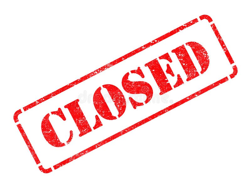 Closed - Red Rubber Stamp. stock image. Image of close - 39889599