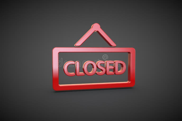 Closed Render Sign Symbol Graphix Illustration Stock Illustration ...