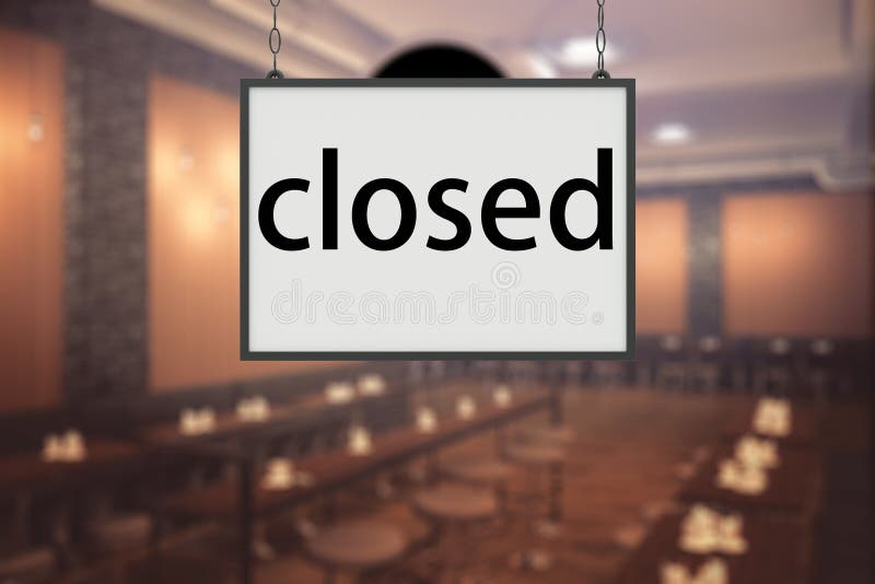 Closed Restaurant Sign stock vector. Illustration of service - 13119755