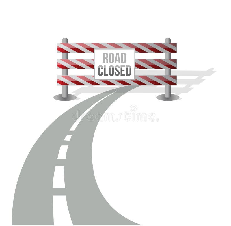 Closed Road Illustration Design Stock Vector - Illustration of danger ...
