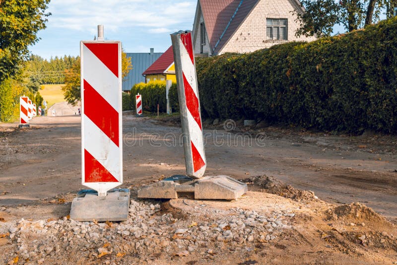 Closed Road Under Construction Stock Photo - Image of alert, caution ...