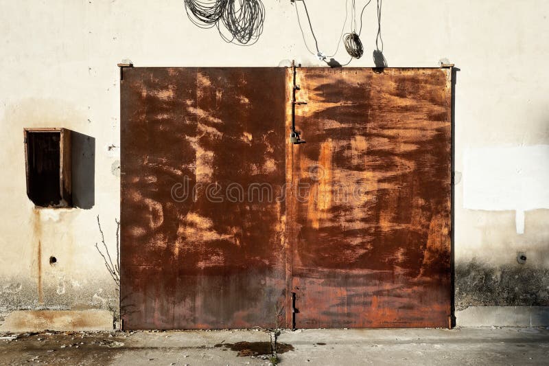 Closed rusty door stock photo. Image of construction - 31525860