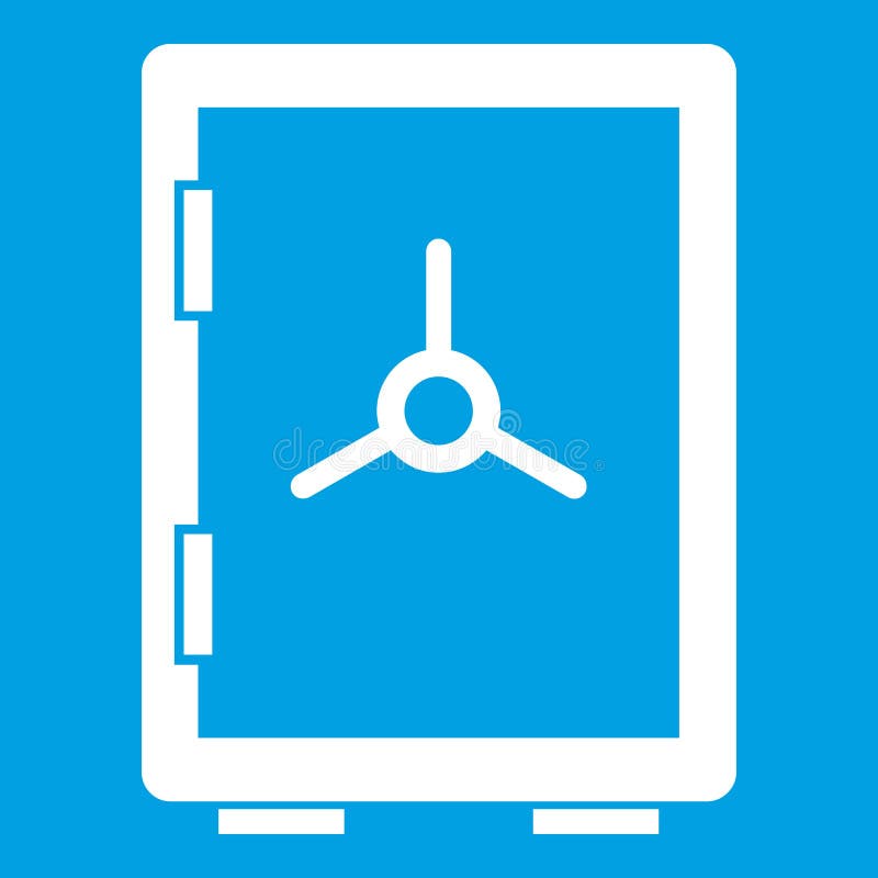 Closed safe icon white stock vector. Illustration of financial - 97323339