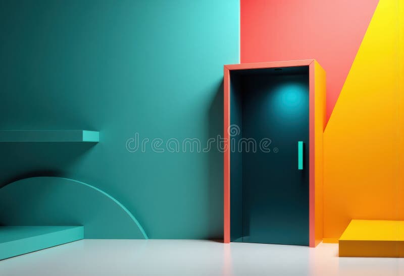 Closed Server Rack Doors with Blank Bezels in a Modern Setting Stock ...