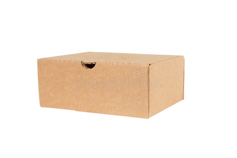Closed Shipping Cardboard Box Isolated Stock Image - Image of shoes ...