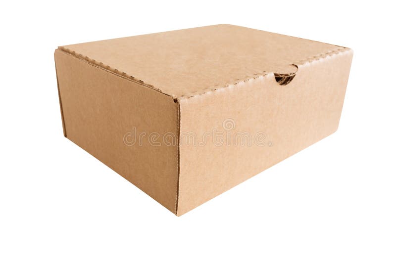 Closed Shipping Cardboard Box Isolated Stock Image - Image of order ...