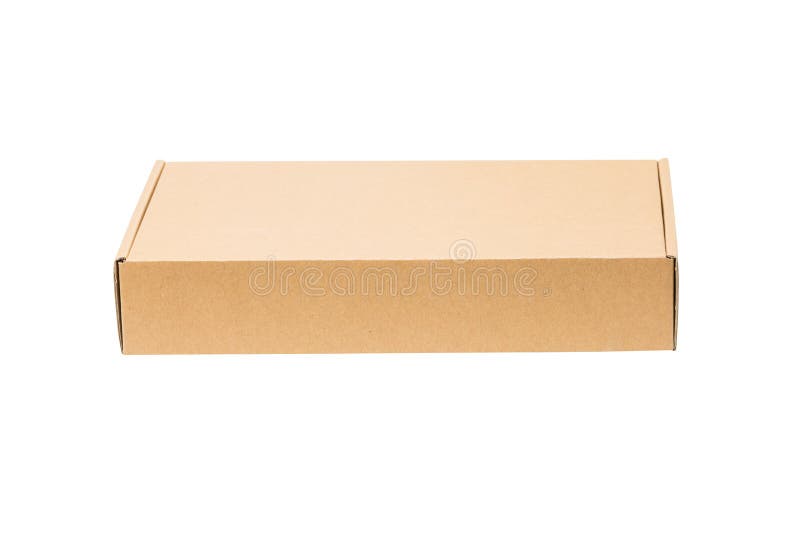 Closed Shipping Cardboard Box Isolated Stock Image - Image of pack ...