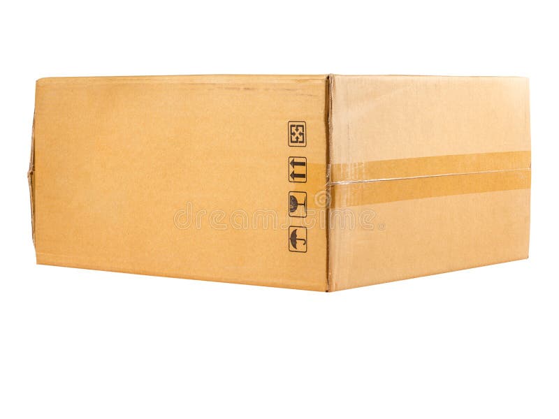 Closed Shipping Cardboard Box Isolated Stock Photo - Image of cardboard ...